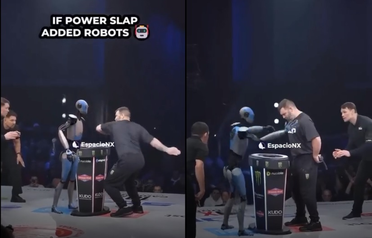 Video hecho por fanáticos de robots compitiendo en Power Slap League se ...